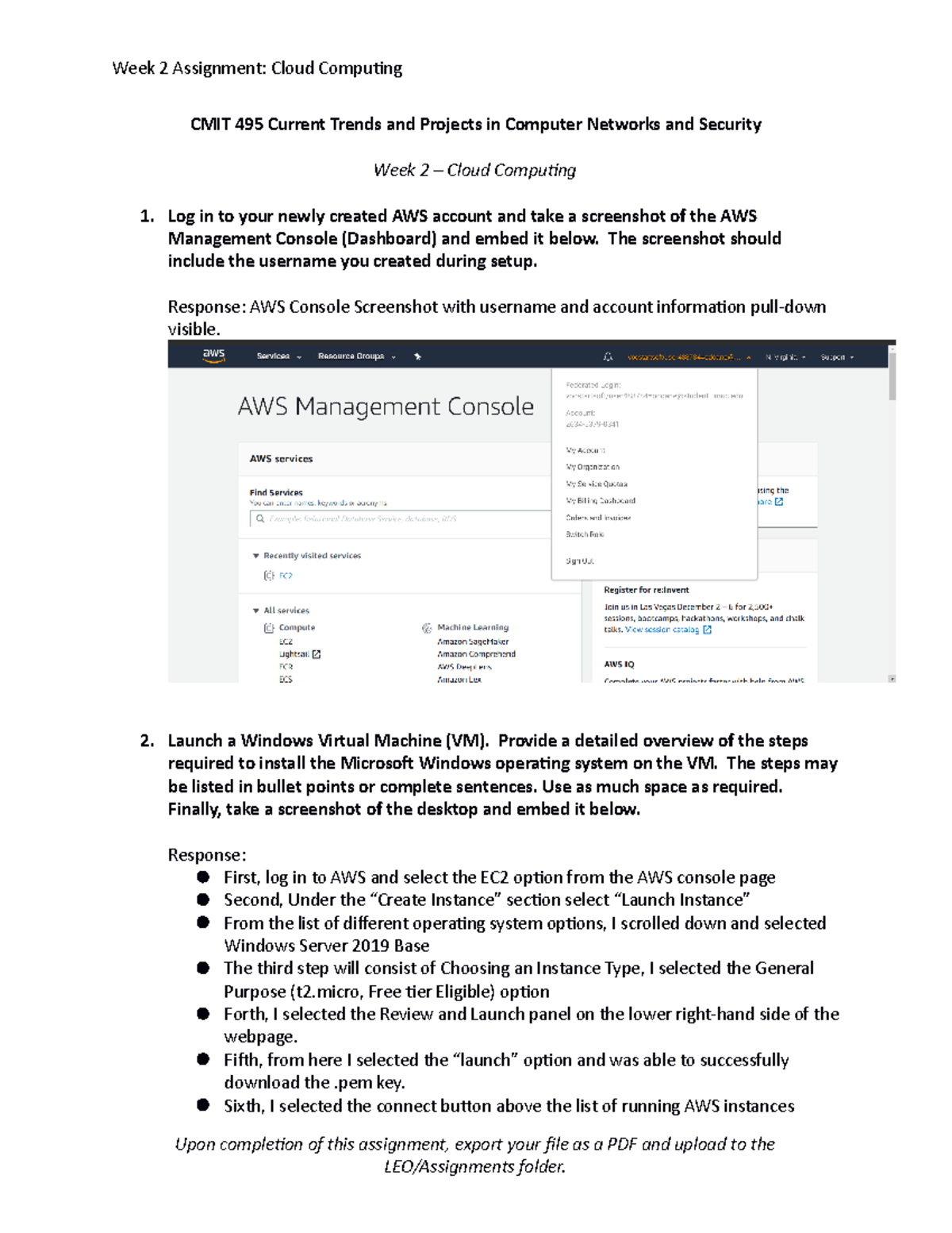 CMIT 495 Assignment 2 - CMIT 495 Current Trends and Projects in Computer Networks and Security ...