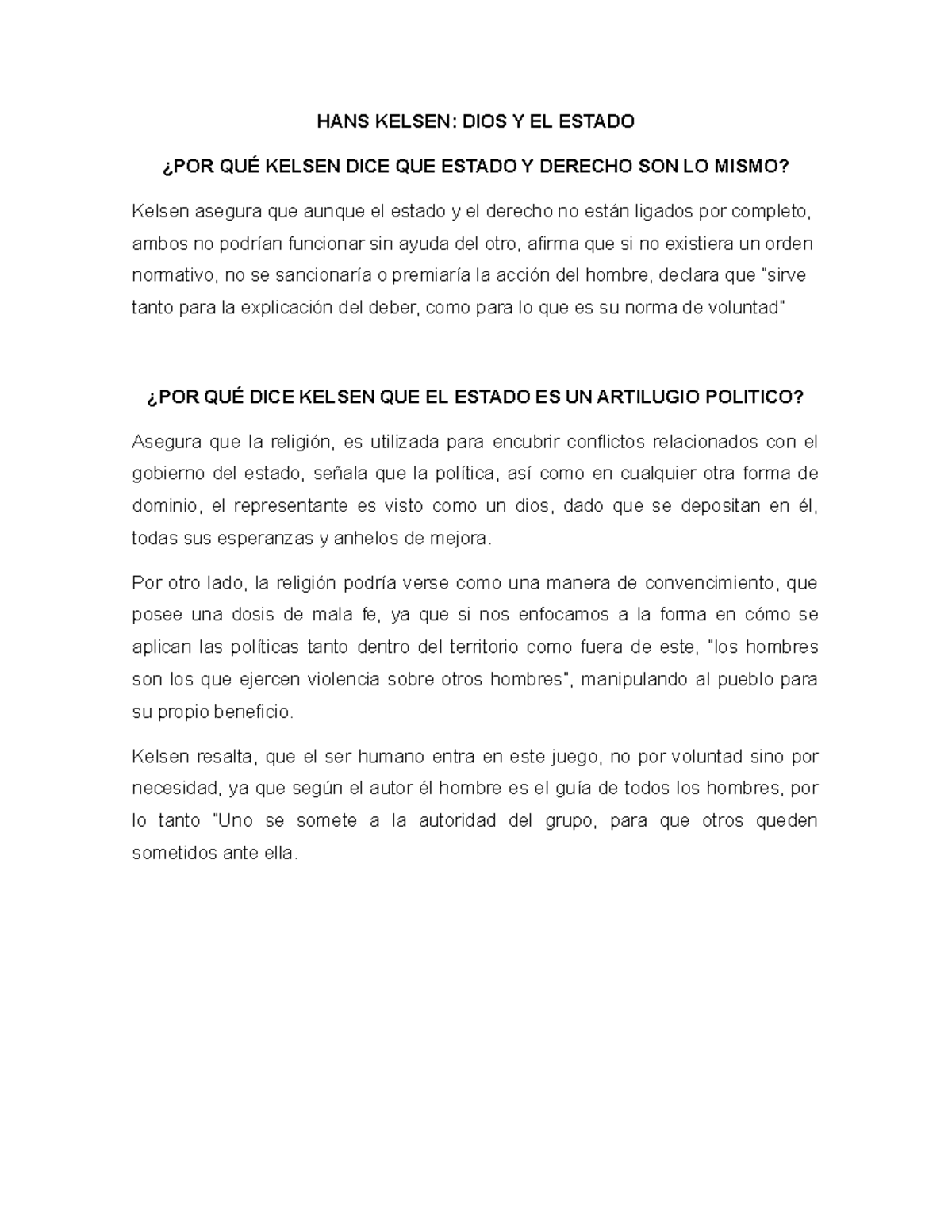 Kelsen dios y el estado - HANS KELSEN: DIOS Y EL ESTADO ¿POR QUÉ KELSEN ...