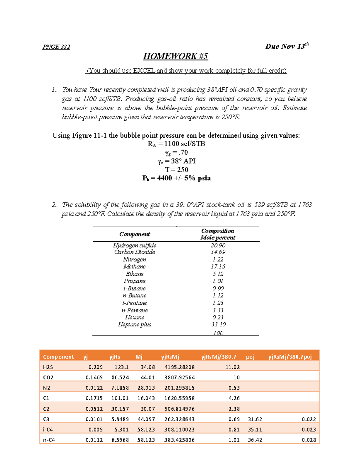PNGE 332 HW #6 (Online Key) - Due Nov 13th PNGE 332 HOMEWORK (You ...