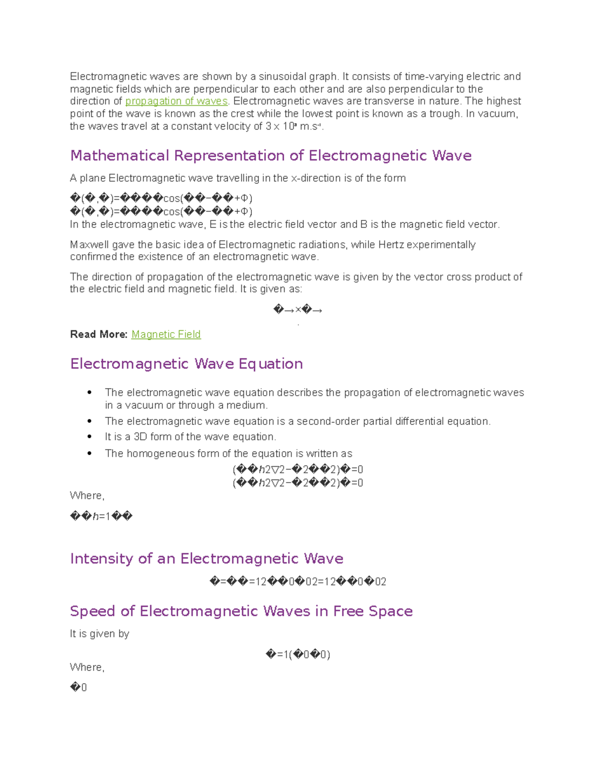 Electromagnetic waves are shown by a sinusoidal graph - It consists of time-varying electric and ...