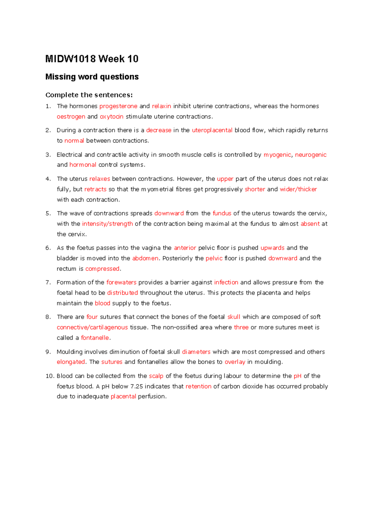 Week 10 missing words - Questions and answers to the week 10 quiz ...