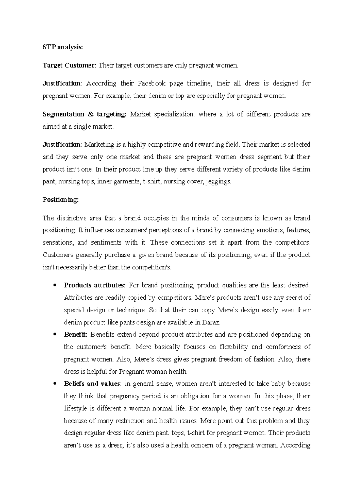 STP-analysis- Oyshi - Stp analysis - STP analysis: Target Customer ...
