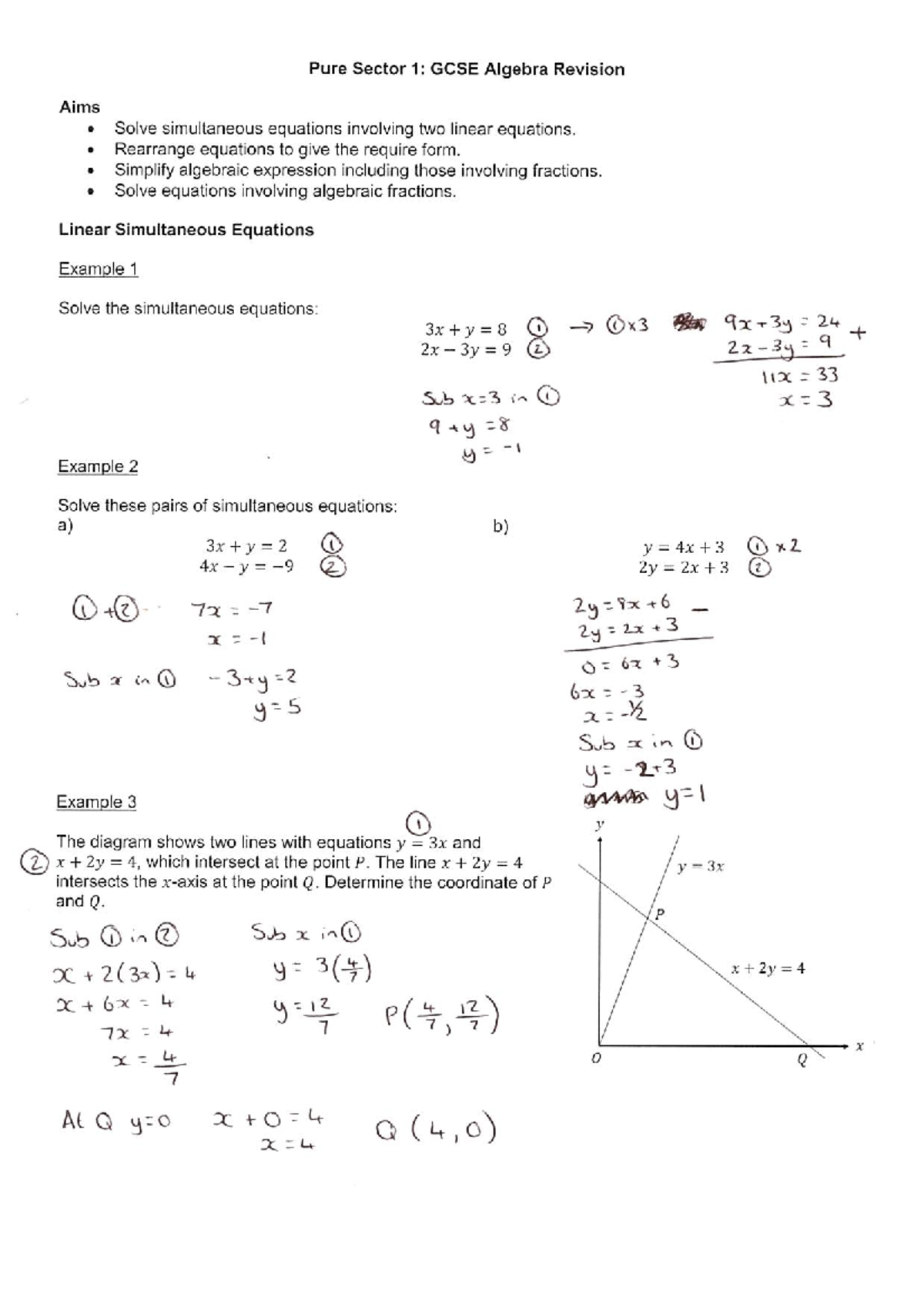 02 GCSE Revision - Algebra notes with answers - Studocu