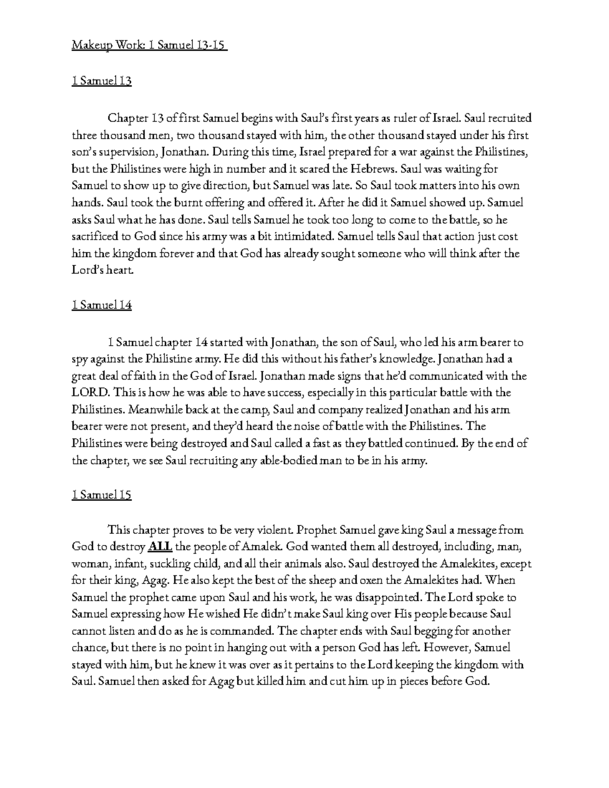 1 Samuel 13-15 Tweet - religion - Makeup Work: 1 Samuel 13- 1 Samuel 13 ...