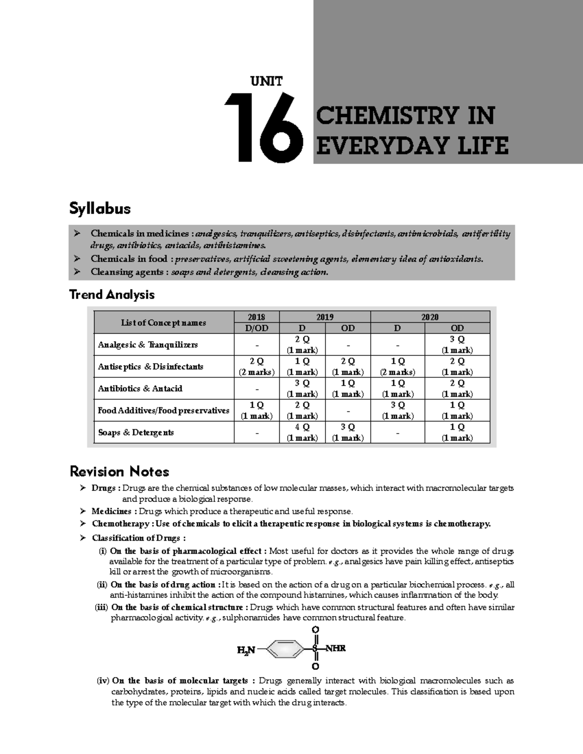 16. Chemistry In Everyday Life - UNIT 16 CHEMISTRY IN EVERYDAY LIFE ...
