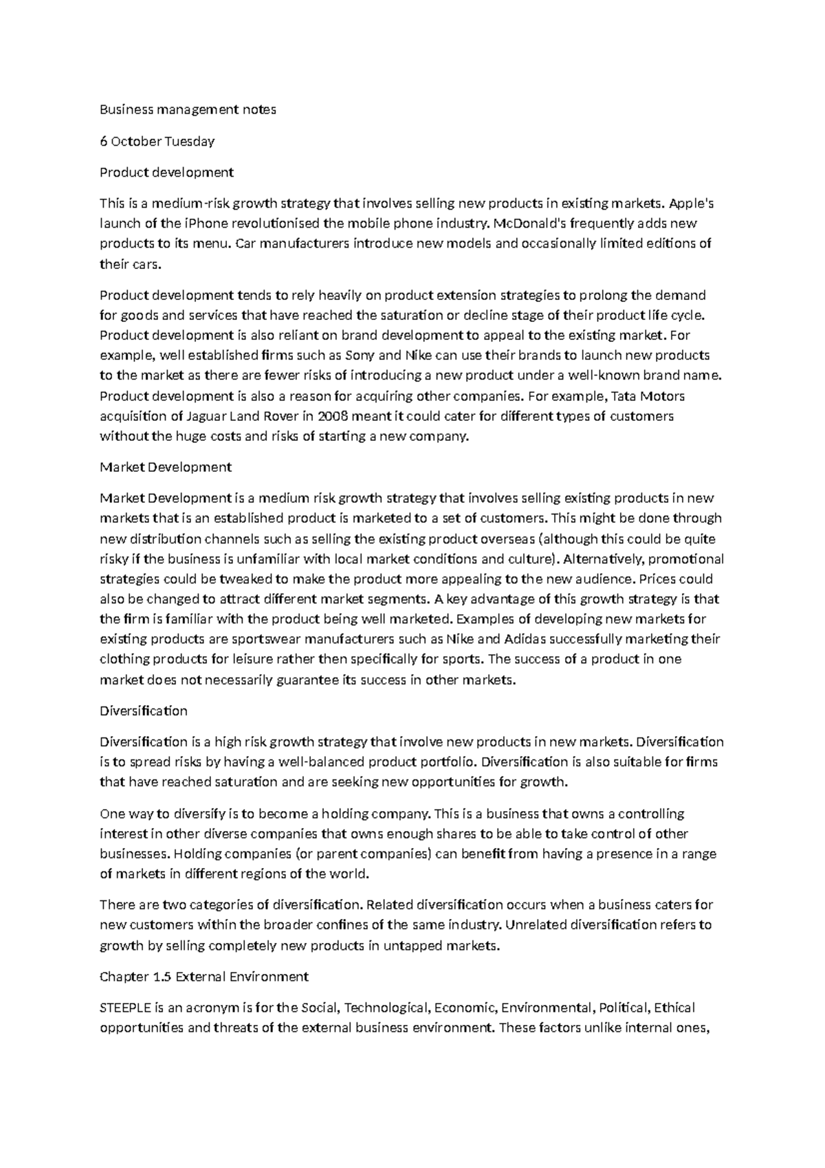 Business management notes 6 8 9 13 15 16 20 22 3 5 - Business ...