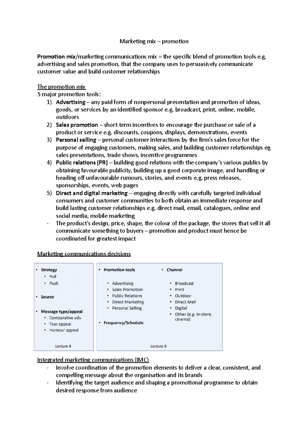 Marketing mix (promotion) - Marketing mix – promotion Promotion mix ...