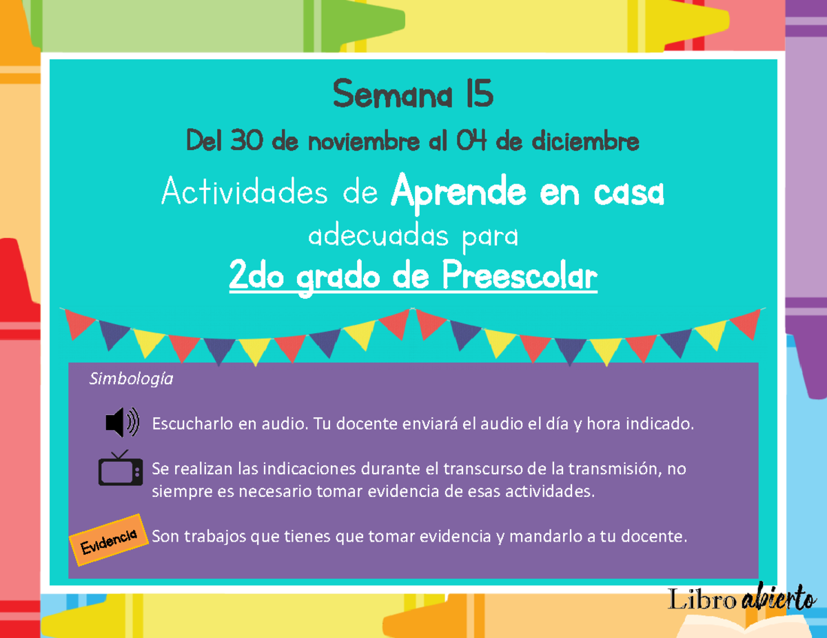 15 semana Aprende en casa 2do preescolar - Semana 15 Del 30 de ...