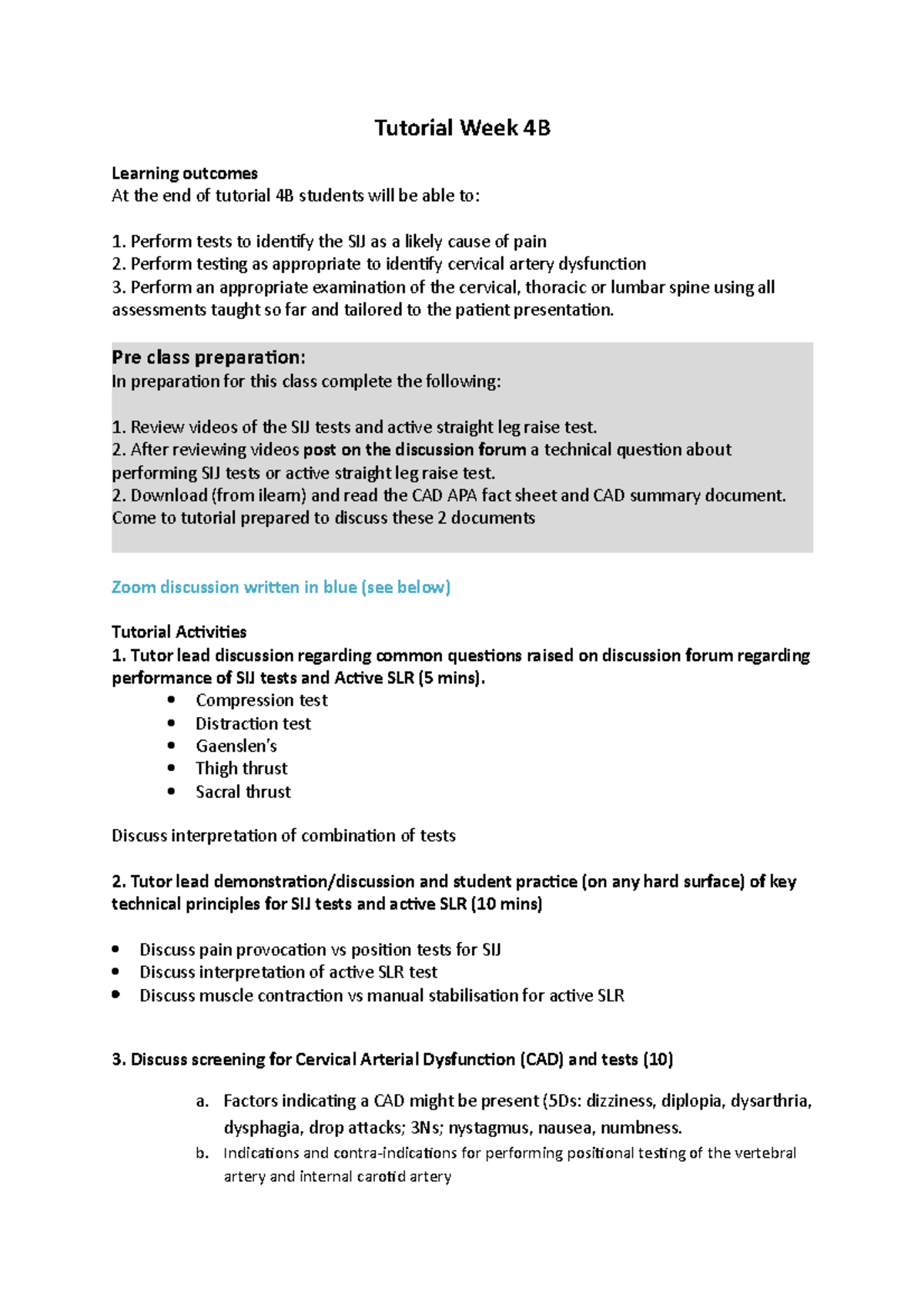 PHTY 8105 week 4 Tutorial 2 - Tutorial Week 4B Learning outcomes At the end of tutorial 4B ...