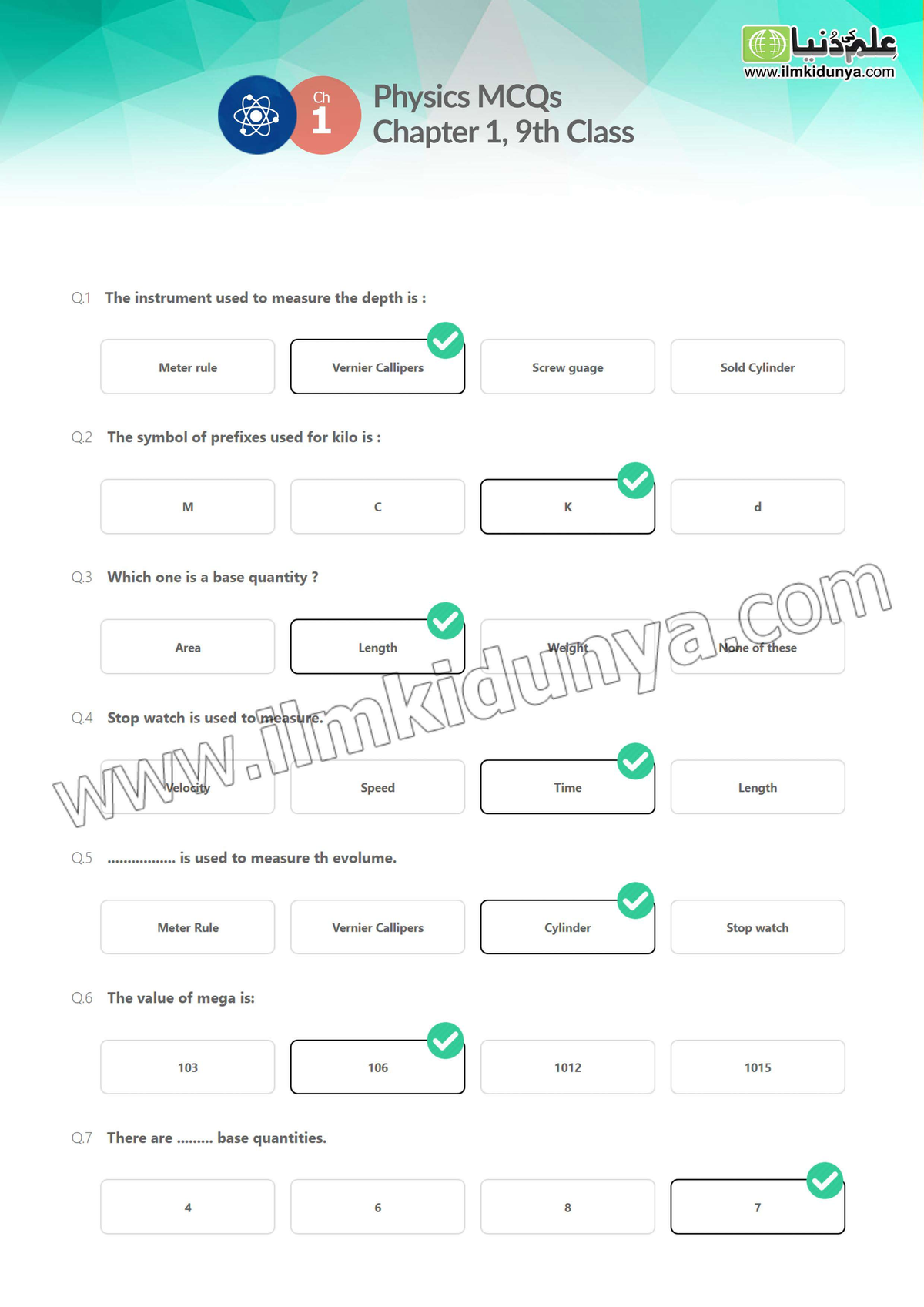 9th class english medium physics chapter 1 - Applied Physics - Studocu