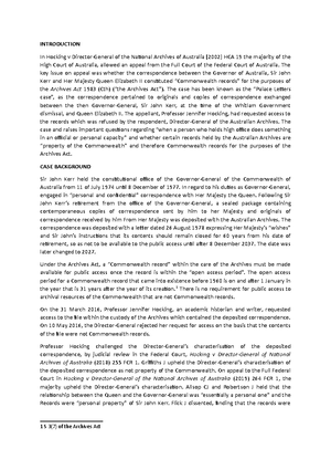 Case Analysis - Distinction Paper. - Cuvegen v Secretary to the ...