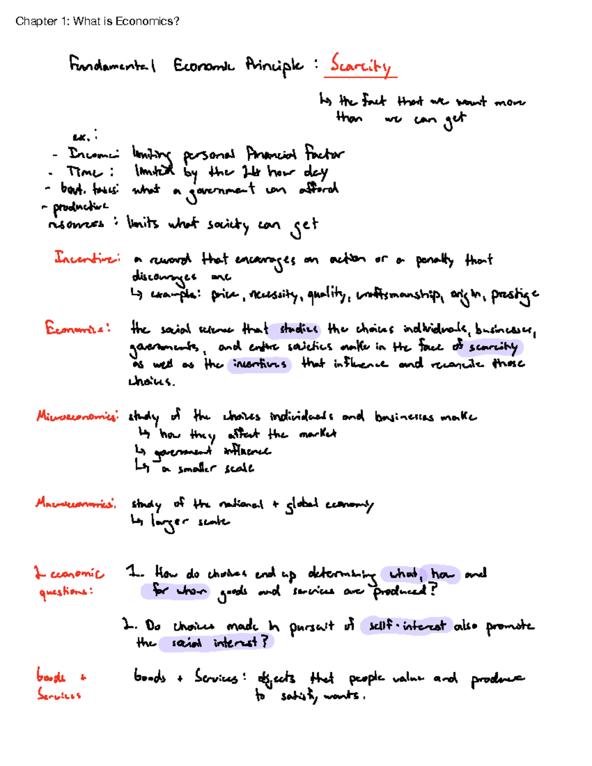 Chapter 1 What is Economics - Chapter 1: What is Economics? Fundamental ...