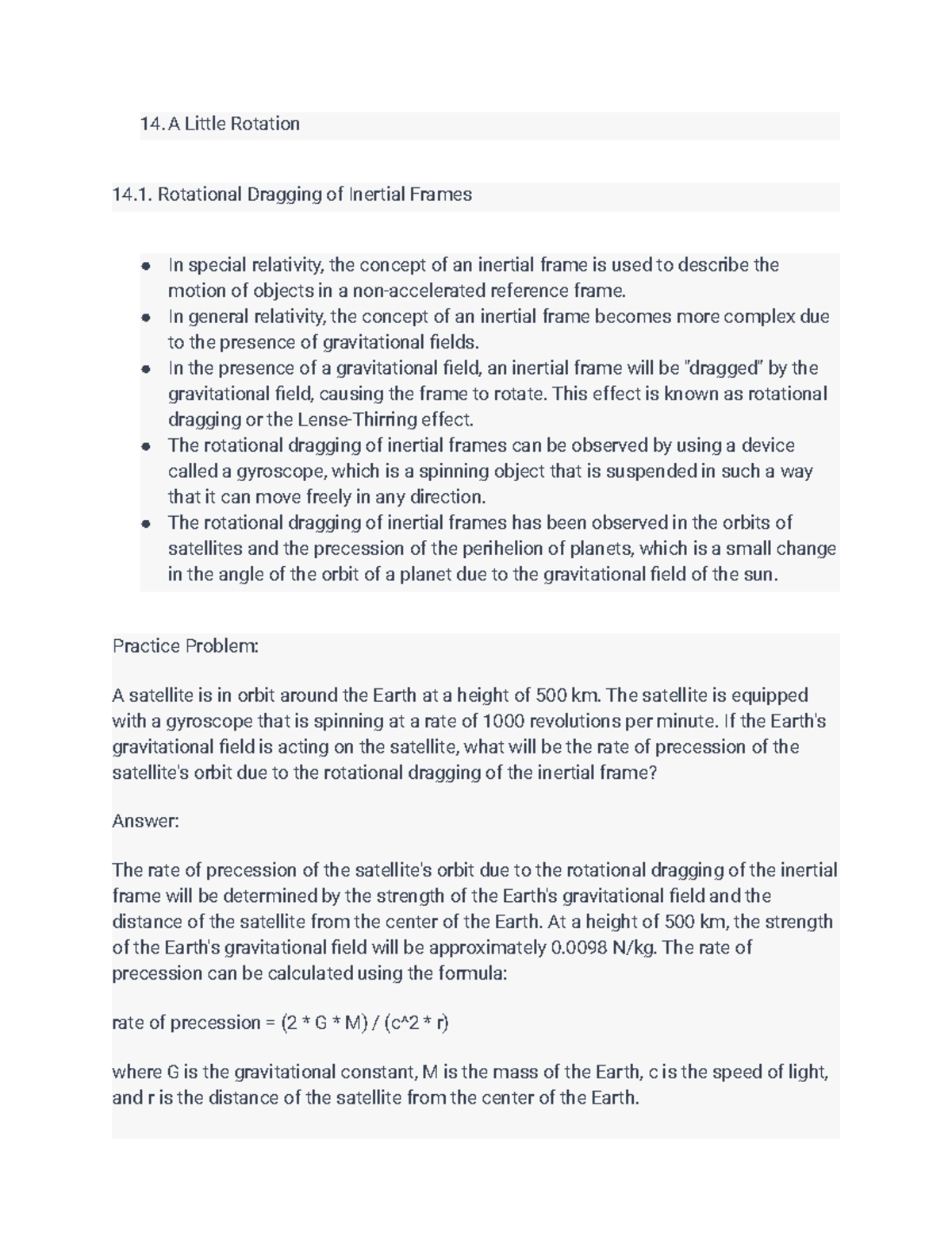 Chapter 14 Notes - 14. A Little Rotation 14.1. Rotational Dragging of ...