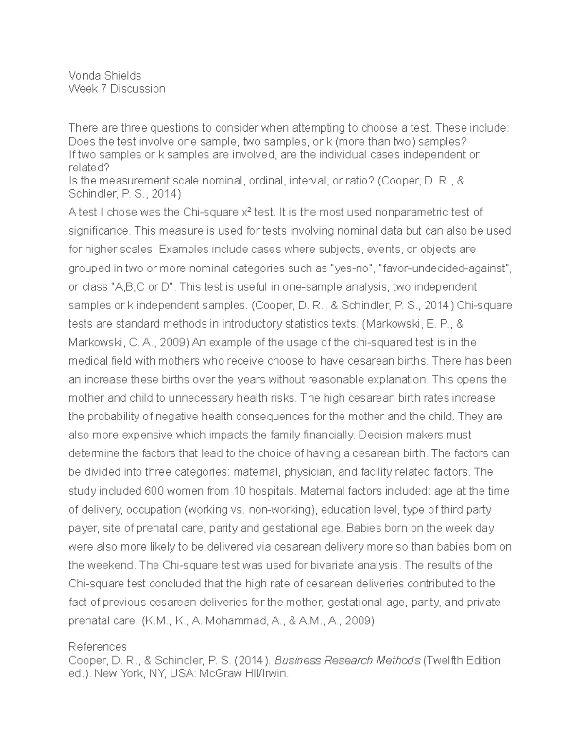 Week 7 Discussion - Class Assignment - Vonda Shields Week 7 Discussion ...