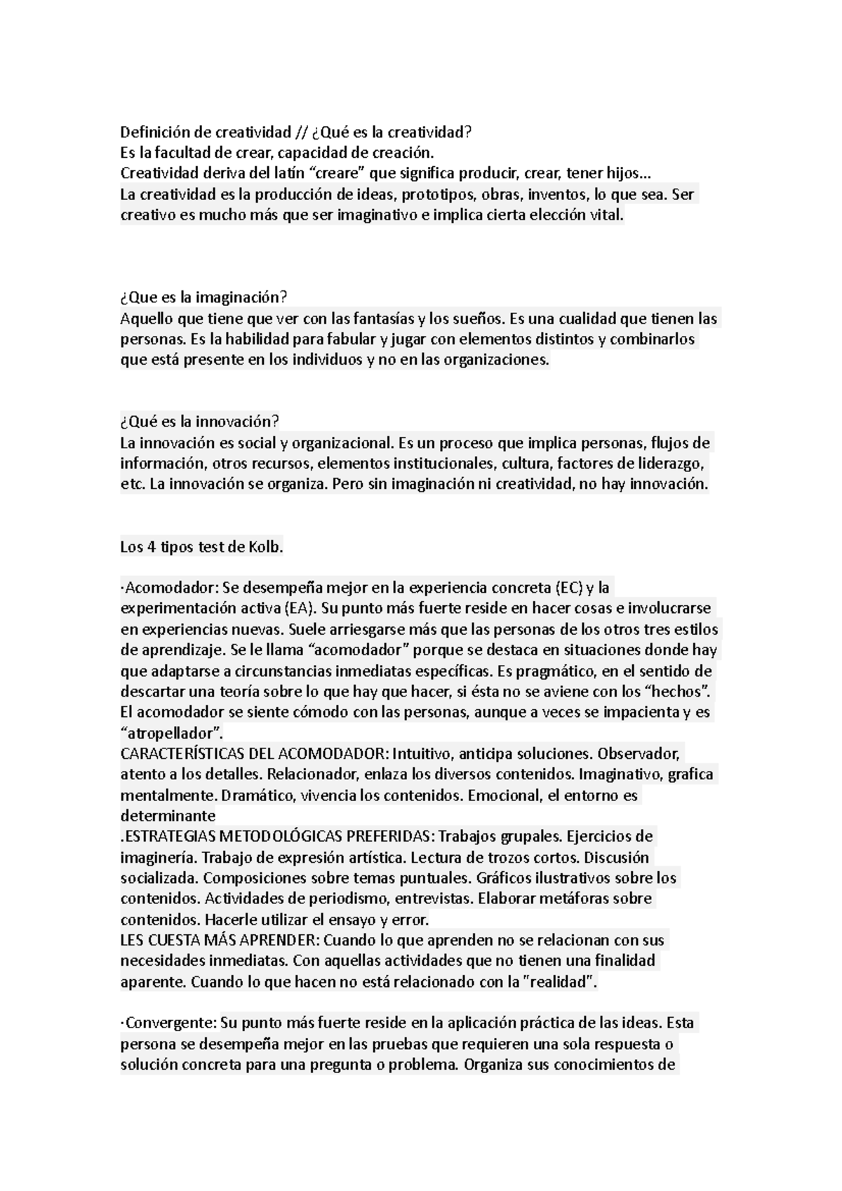 Examen desarrollo creativo - De昀椀nición de crea琀椀vidad // ¿Qué es la ...