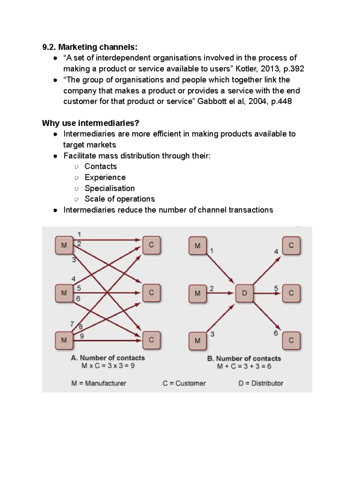 Lesson 9 Distribution (Place) - Marketing channels: “A set of ...