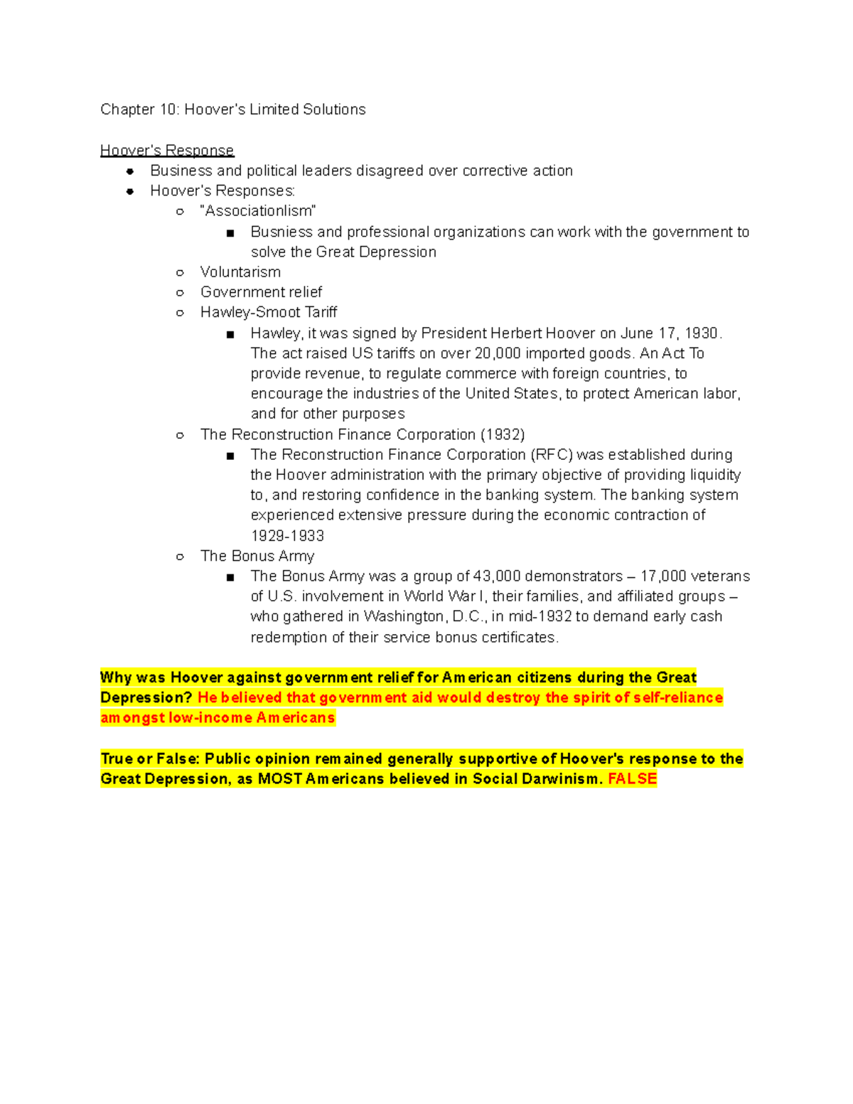 Chapter 10: Hoover’s Limited Solutions - Chapter 10: Hoover’s Limited ...