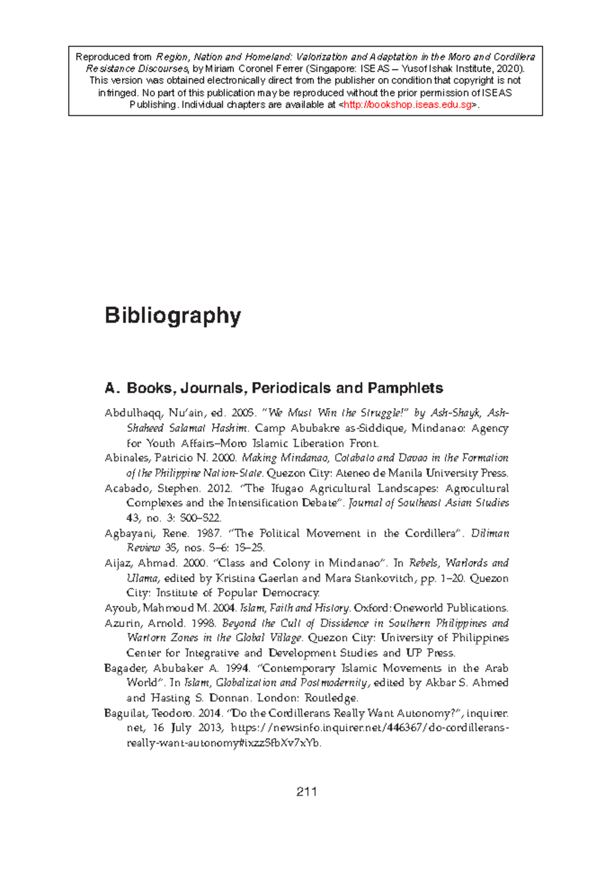 RANDOM MATERIALS - 211 Bibliography A. Books, Journals, Periodicals and ...