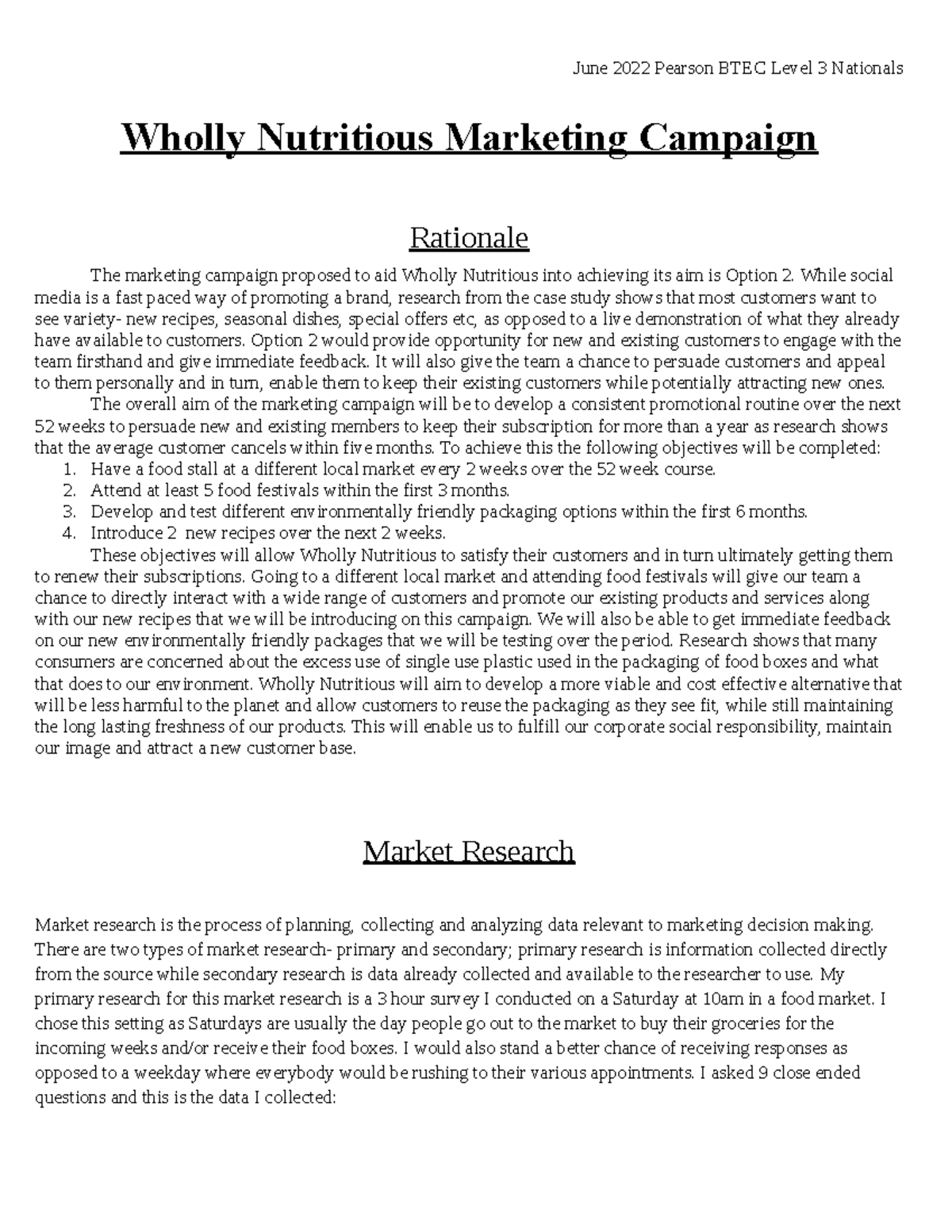 Wholly Nutritious Marketing Campaign- AB Mr. Budden - Wholly Nutritious ...