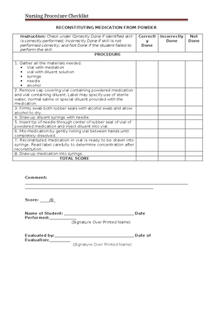 Catheterization- Checklist-1 - CATHETERIZATION Instruction: Check under ...