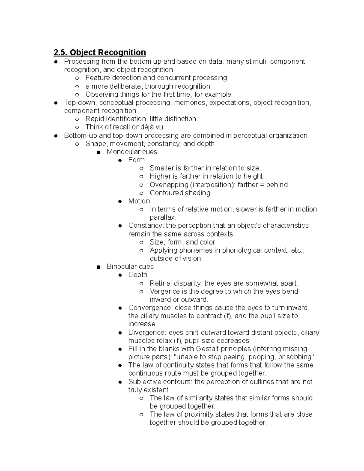 Object Recognition - notes - 2. Object Recognition Processing from the ...