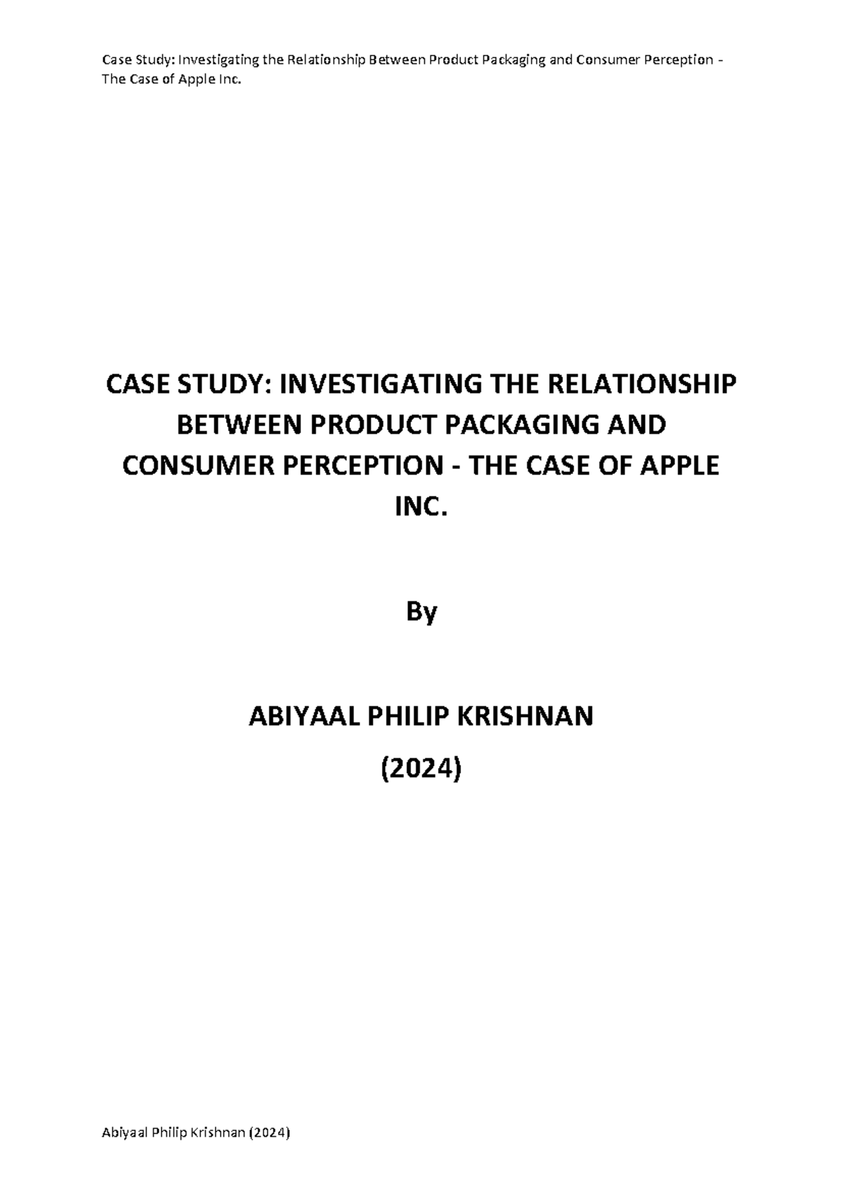 Case Study - Investigating the Relationship Between Product Packaging ...