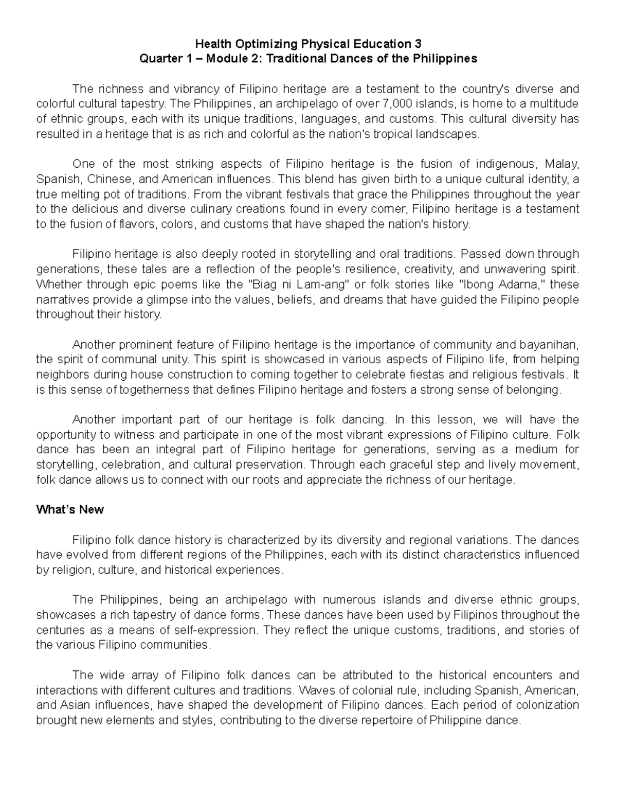 Module-2 - hehe - Health Optimizing Physical Education 3 Quarter 1 ...