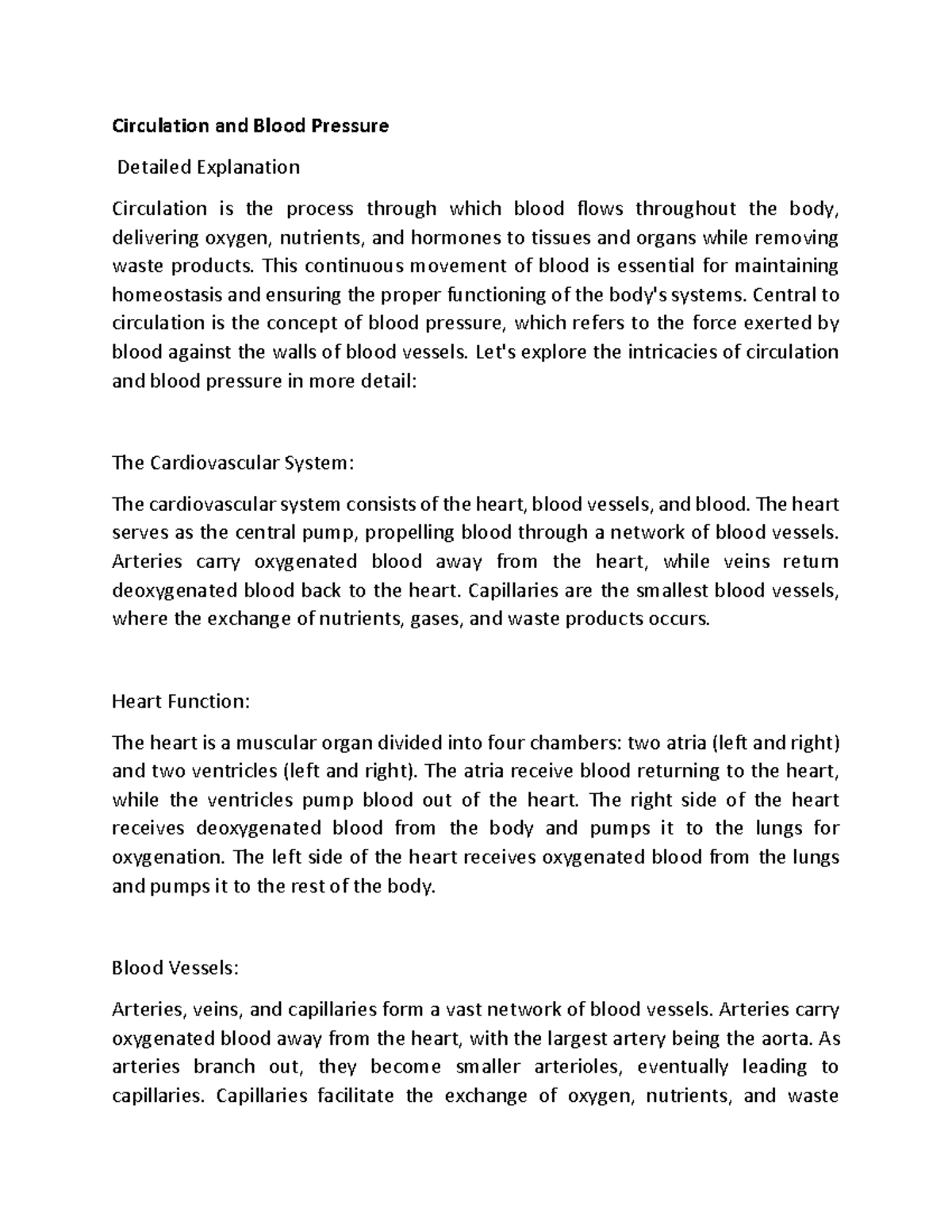 Circulation and Blood Pressure - Circulation and Blood Pressure ...