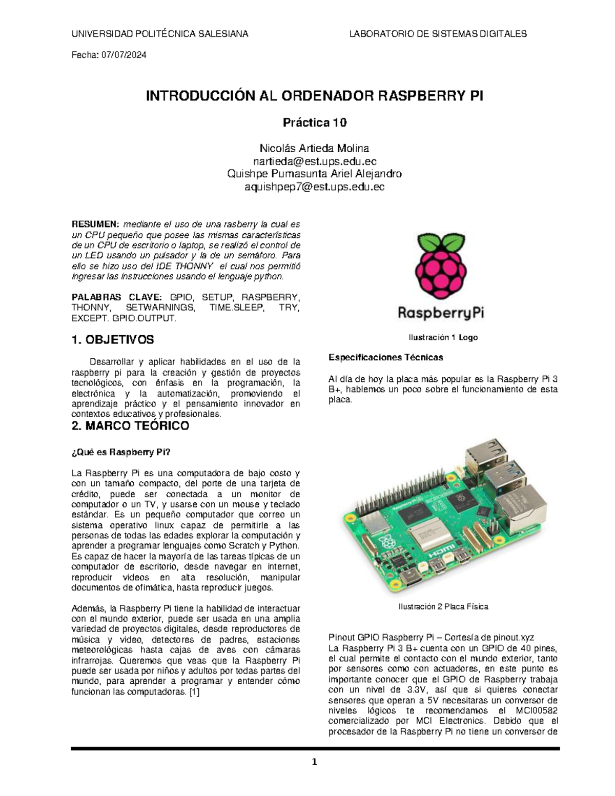 Informe 10 - practica - Fecha: 07/07/ INTRODUCCIÓN AL ORDENADOR ...