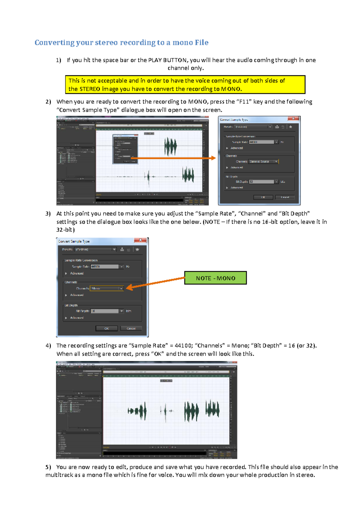tutorial how to converting stereo to mono file for media and communications students ...