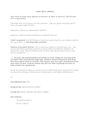 Soap Note #3 UTI - soap note - Subjective: A 25-year-old female ...