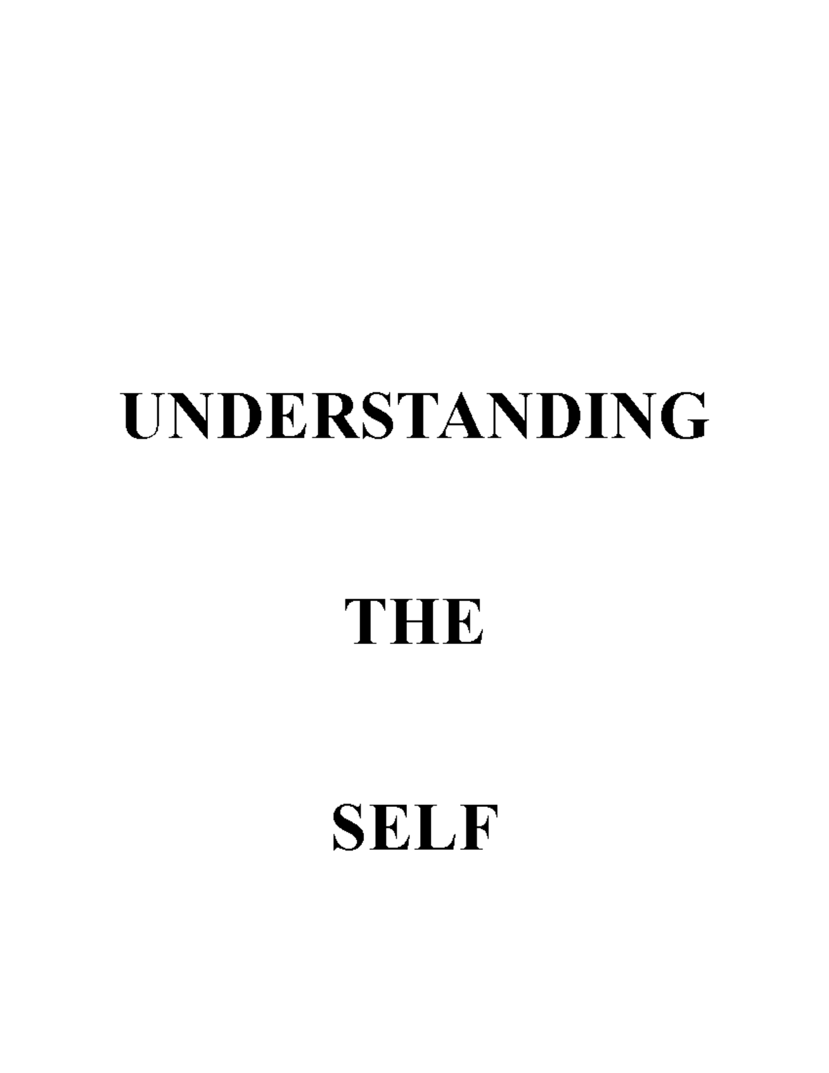 Understanding the Self (THE SELF FROM THE Perspective OF Psychology ...
