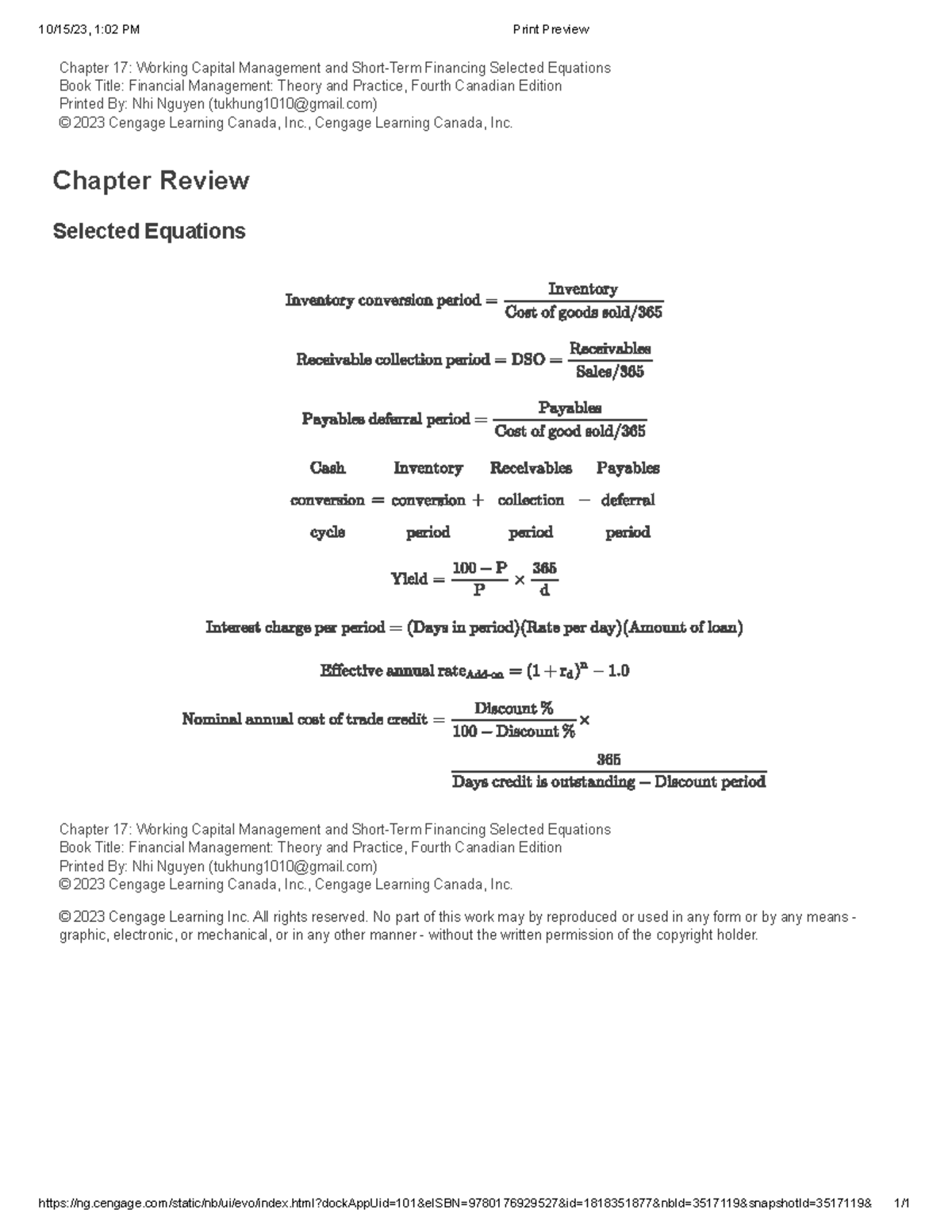 Chapter 17 - notes - 10/15/23, 1:02 PM Print Preview - Studocu