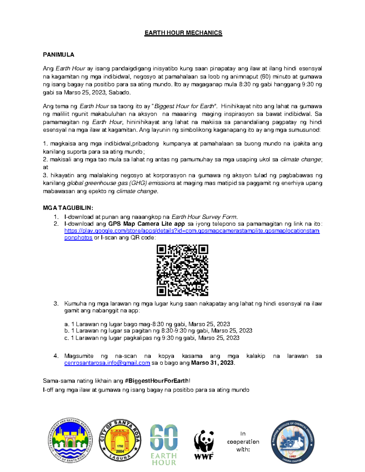 Earth Hour Mechanics Tagalog 1 - In cooperation EARTH HOUR MECHANICS ...