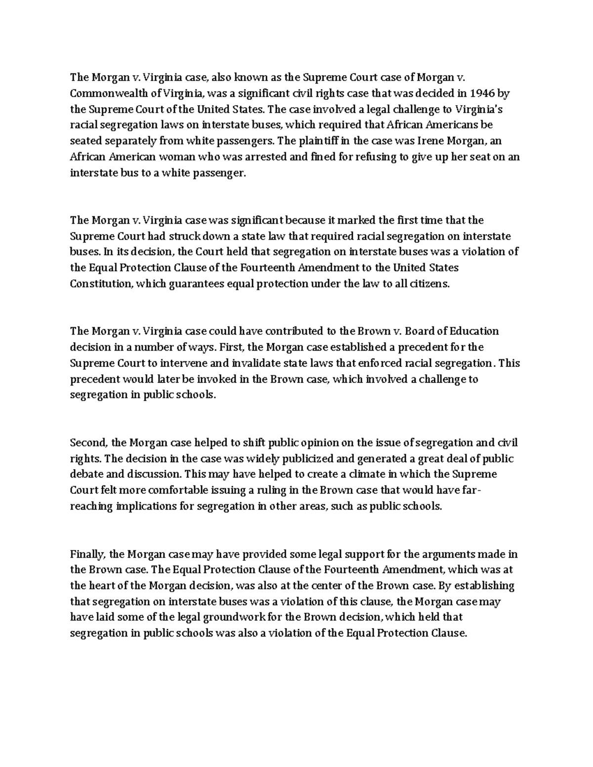 Hist1 - ..... - The Morgan v. Virginia case, also known as the Supreme ...