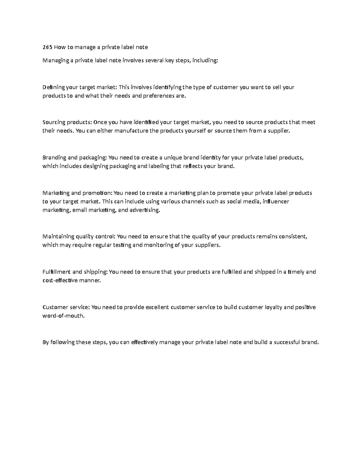 265 How to manage a private label note - Sourcing products: Once you ...