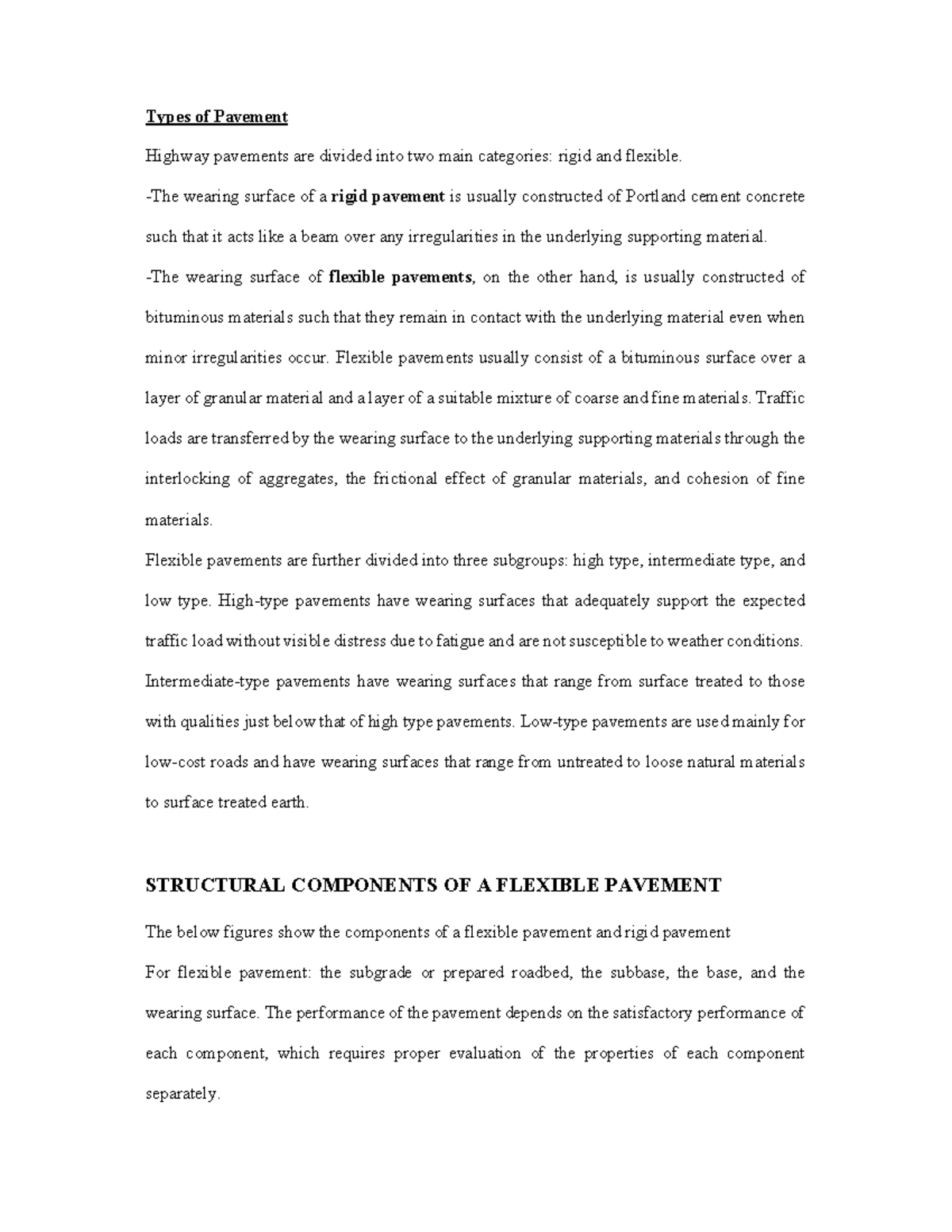 Pavement Types - Types of Pavement Highway pavements are divided into two main categories: rigid ...