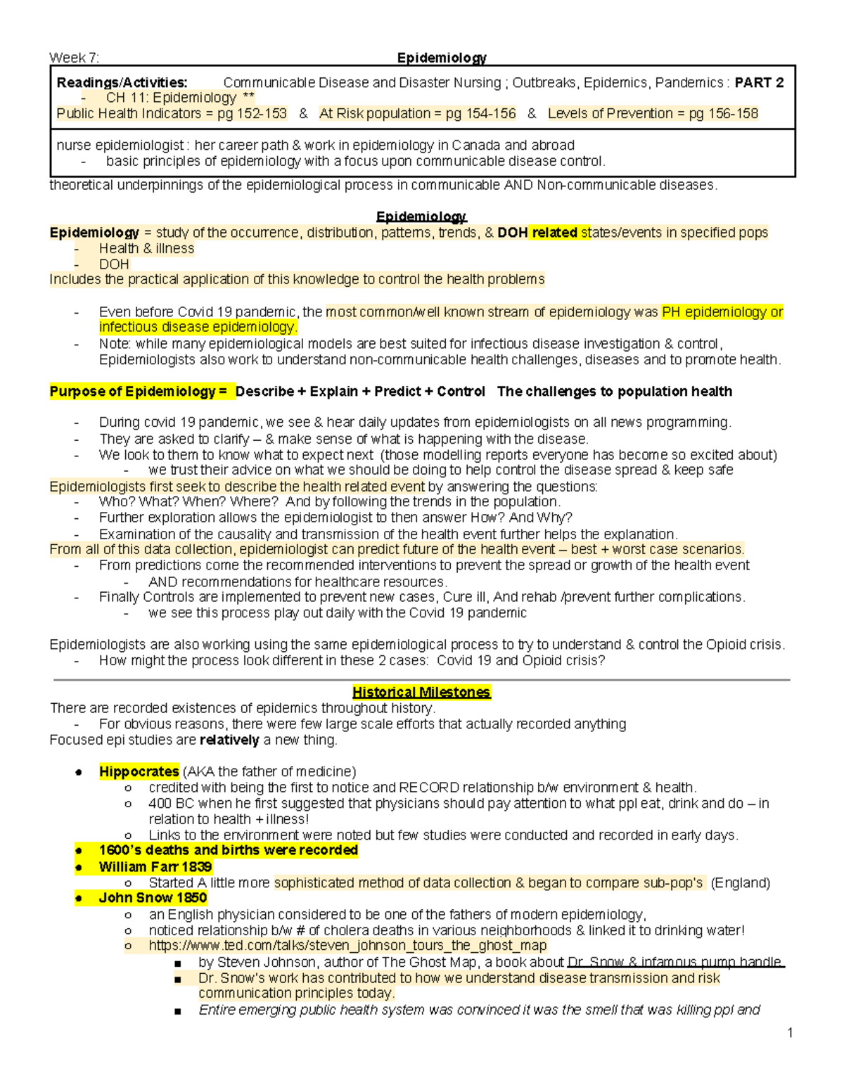 NSG3123 Community Theory- Lec6 - Week 7: Epidemiology theoretical ...