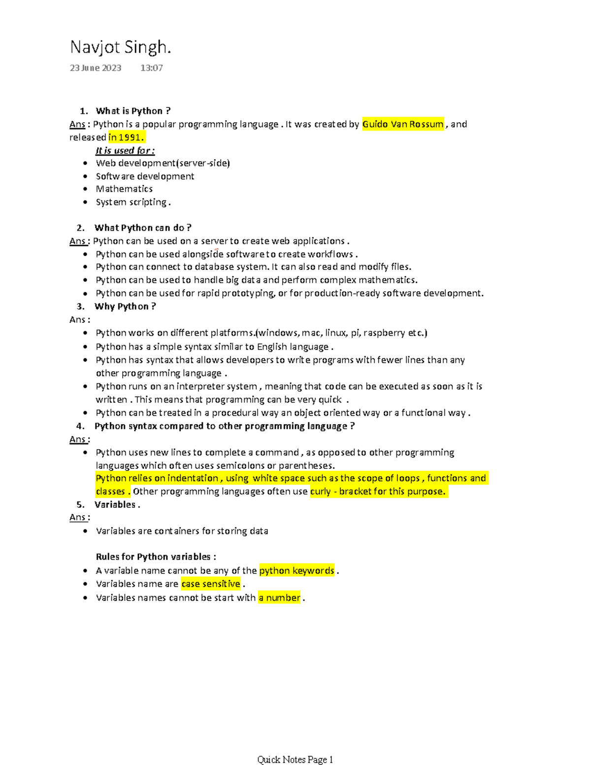 Python This Is Document What Is Python Ans Python Is A Popular