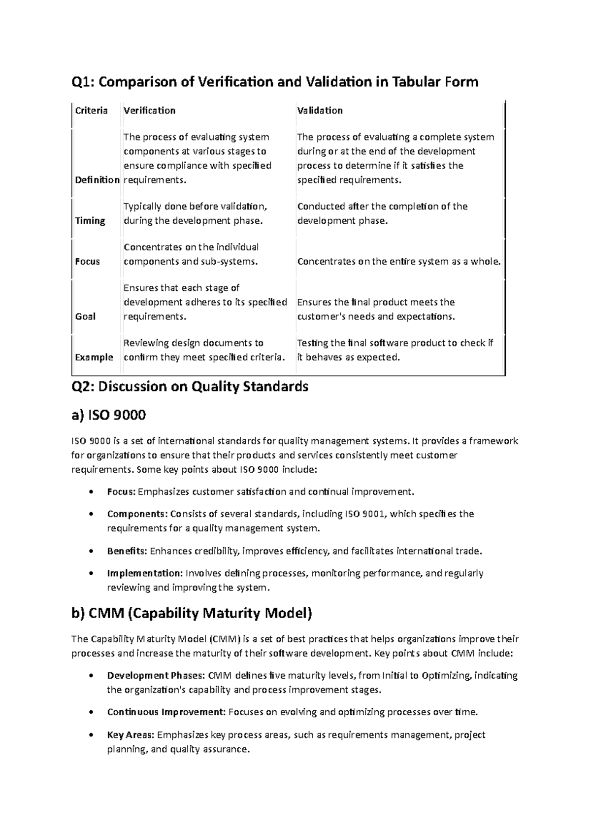 Testing Assignment - this is the best collection - Q1: Comparison of ...