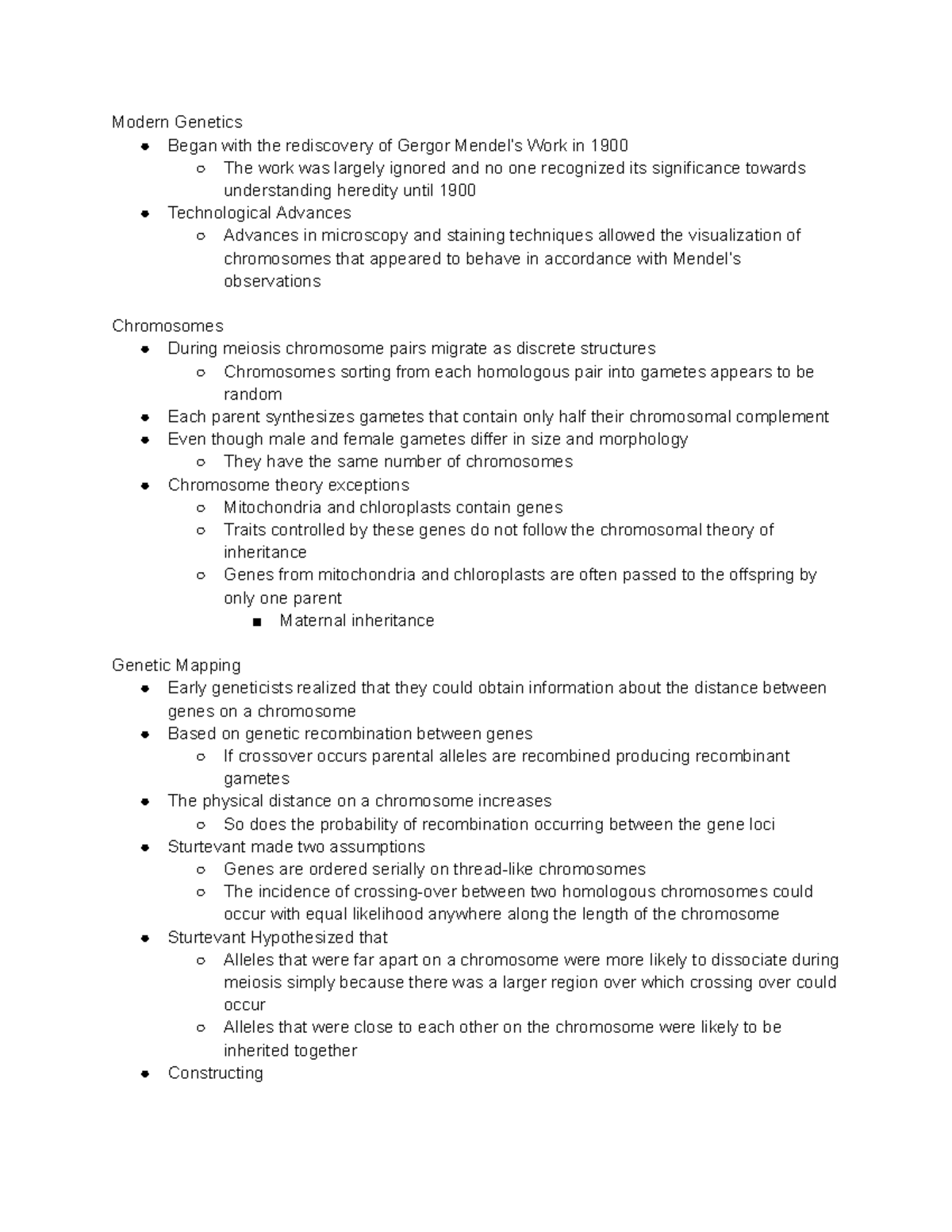 Chapter 13 - Modern Genetics - Modern Genetics Began with the ...