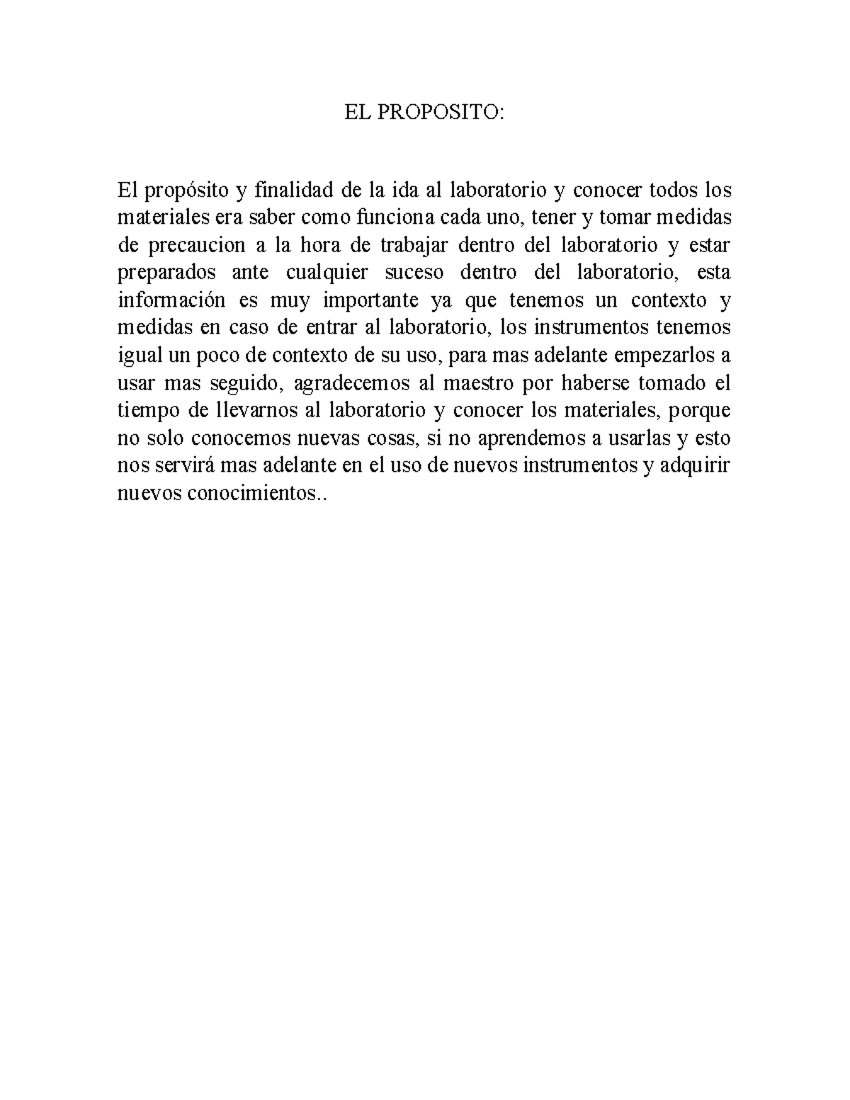 EL Proposito - ES UN ENSALLO DE TAREA - EL PROPOSITO: El propósito y ...