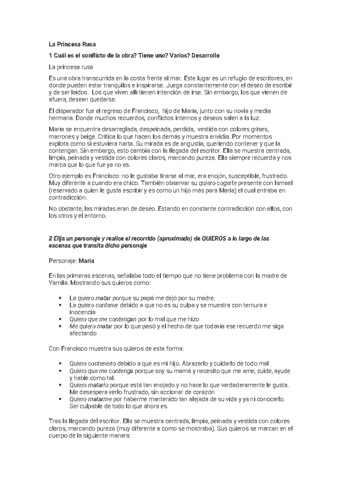 Tp 1 actuacion Quieros - hshaj - La Princesa Rusa 1 Cuál es el ...