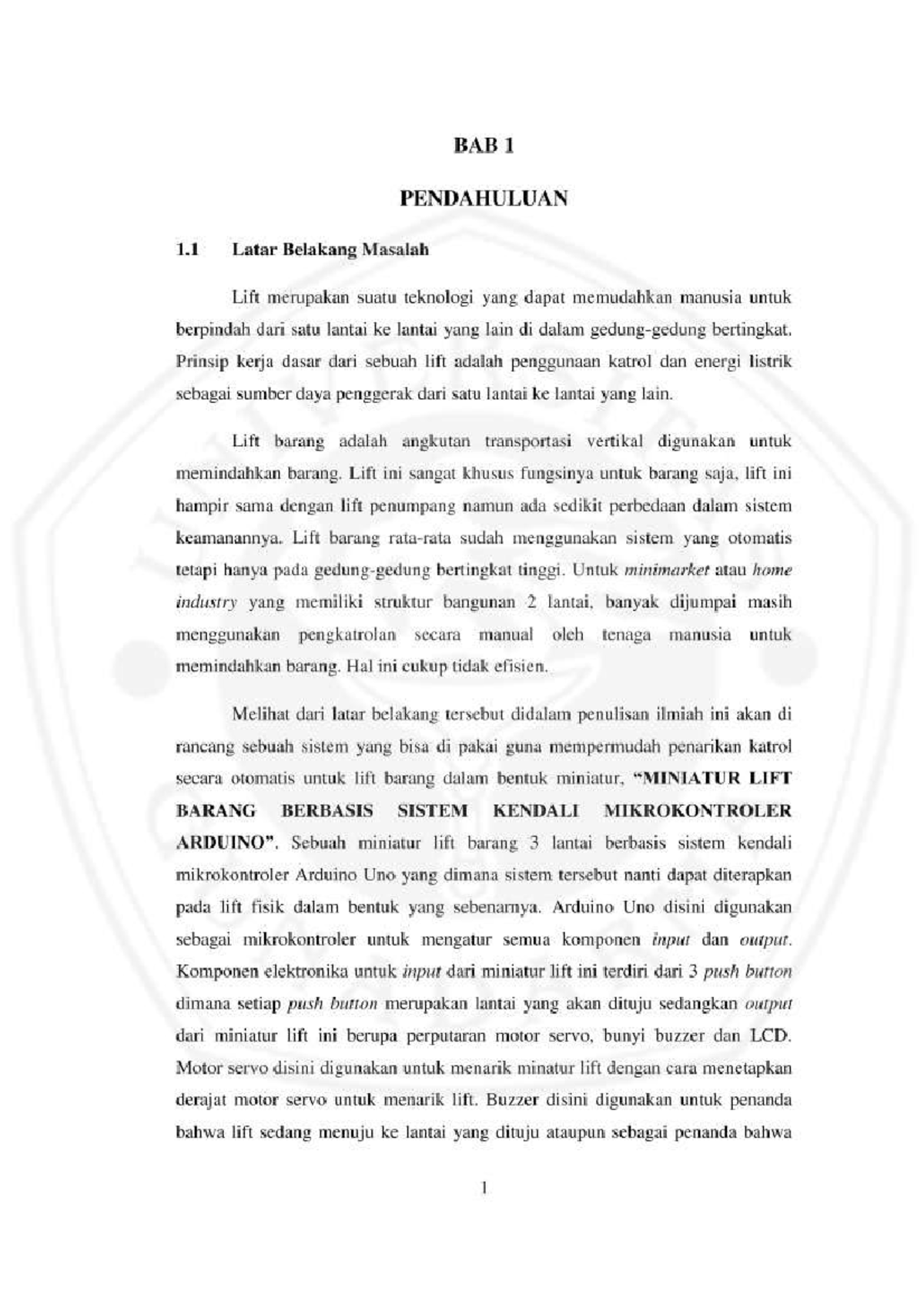 Chapter 1 Miniature freight elevator based on Arduino microcontroller ...
