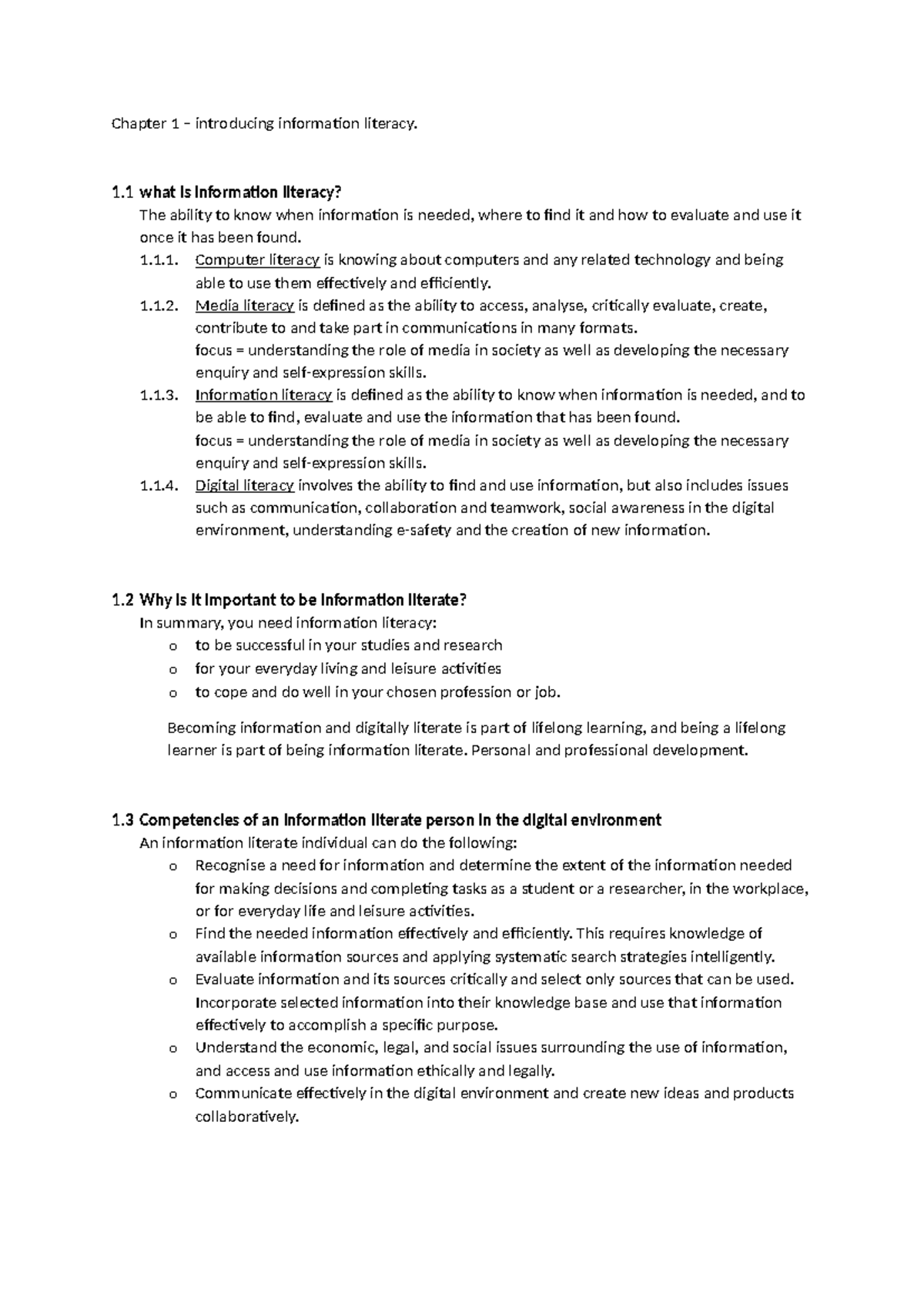NIL 1-3 notes - Summary Academic information management - Chapter 1 ...