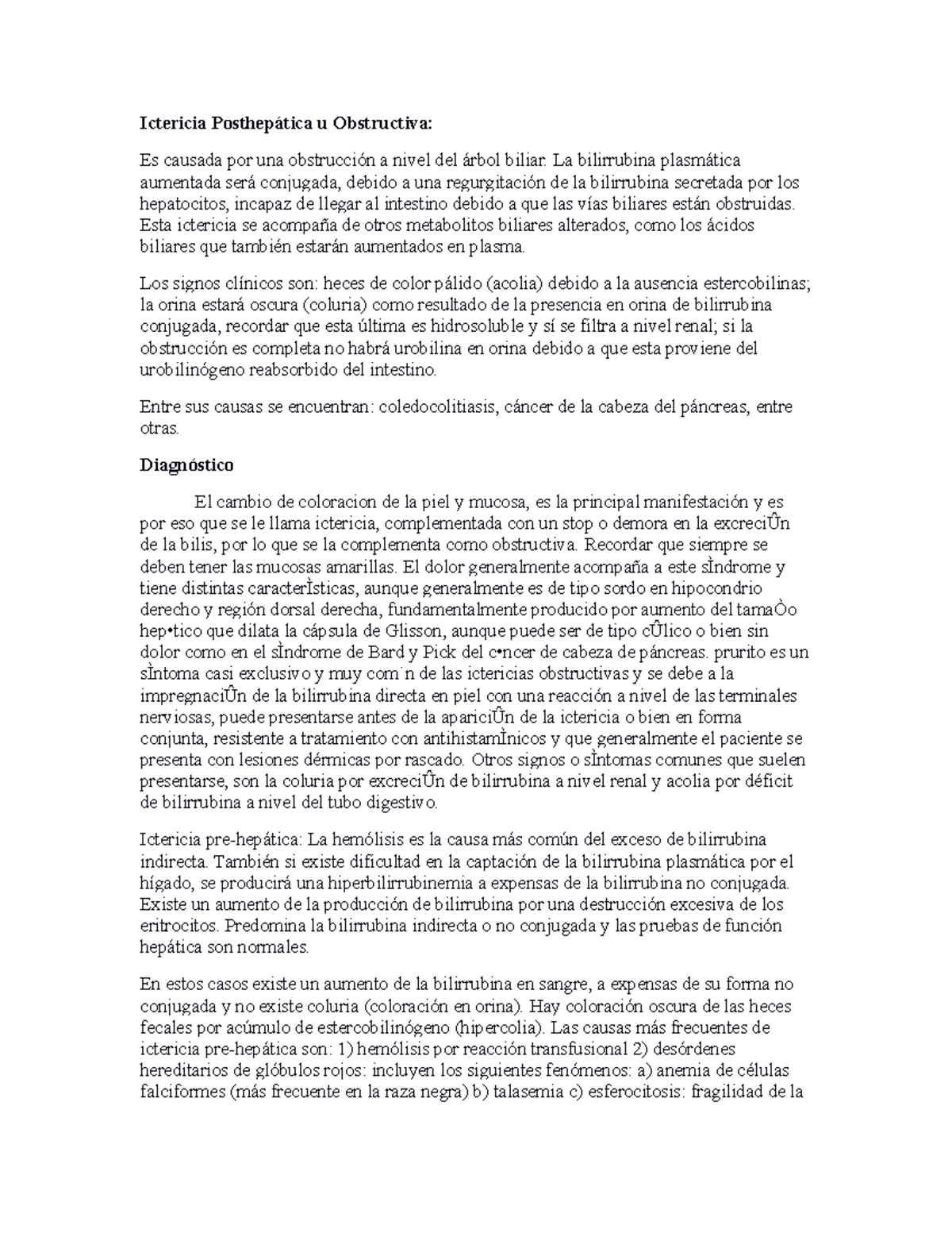 Ictericia bioquimica - Ictericia Posthepática u Obstructiva: Es causada ...