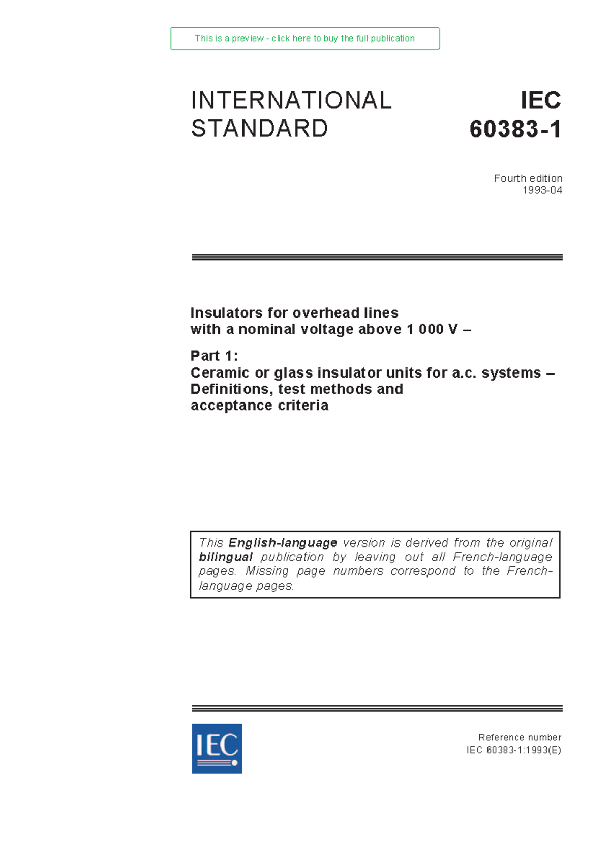 Info iec60383-1%7Bed4 - Insulators for overhead lines with a nominal ...