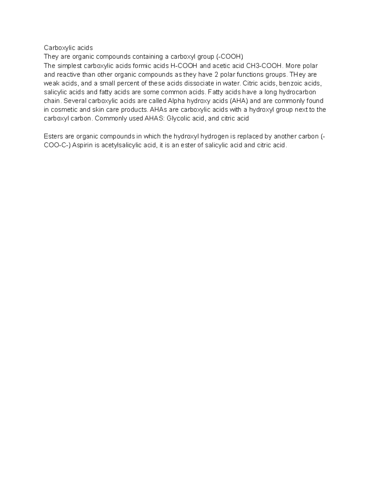 Carboxylic acids - Mr. Phillips class - Carboxylic acids They are ...