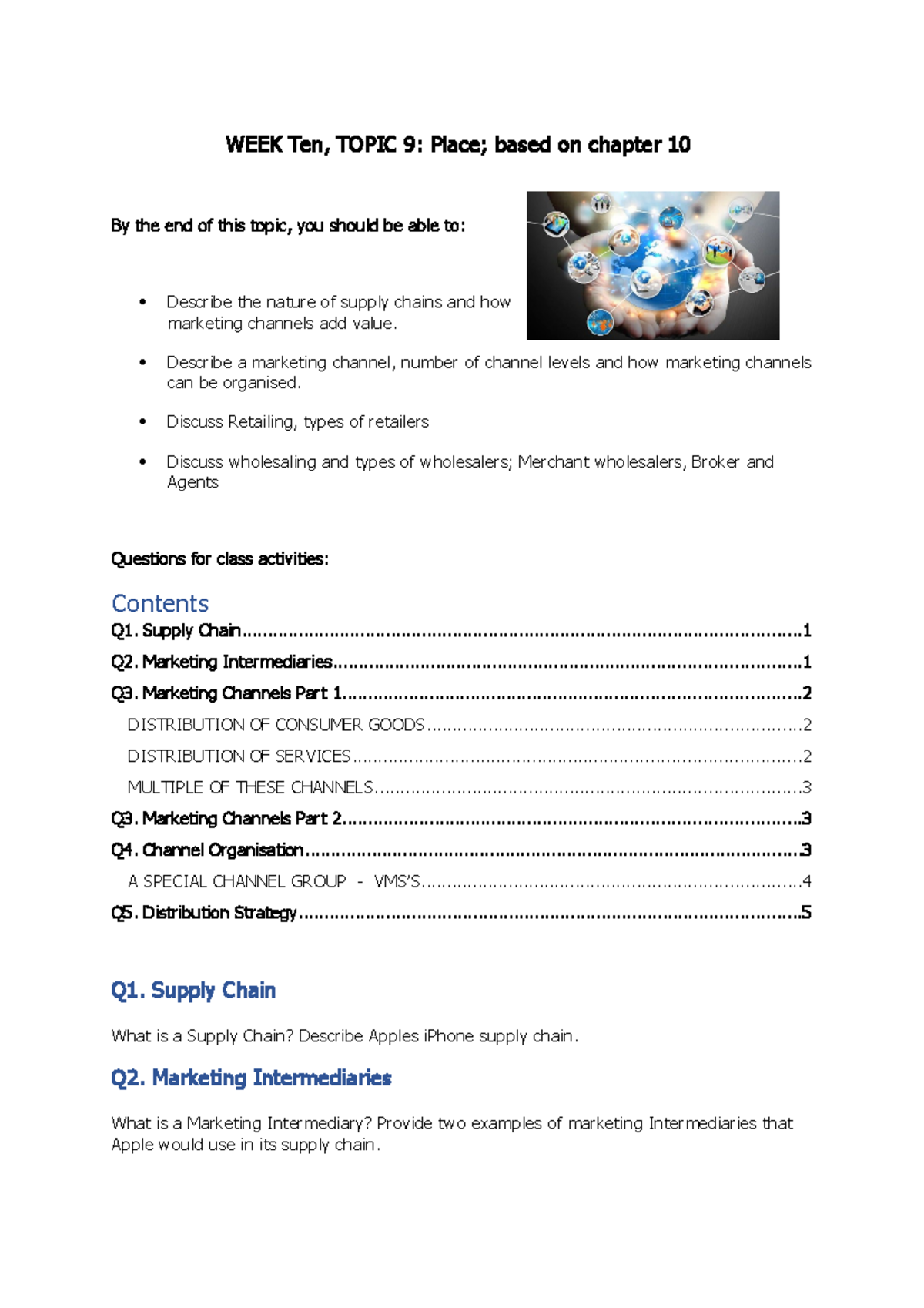 WEEK Ten Tutorial Questions - Place V1-1-1 - WEEK Ten, TOPIC 9 : Place ...