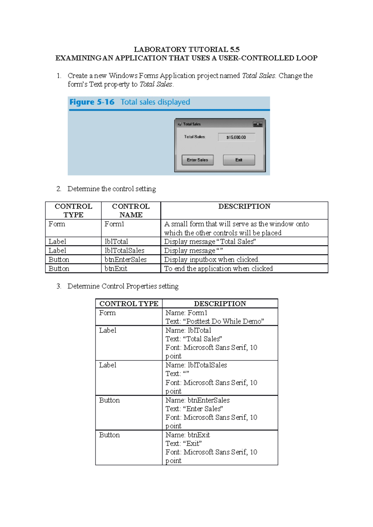 Tutorial 5-5 Examining an application that uses a user-controlled loop ...